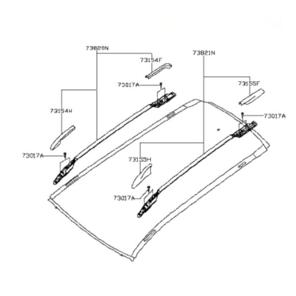 NISSAN Genuine ROGUE 2014-20 Right RH Front Roof Rack Cap End 73871 ...