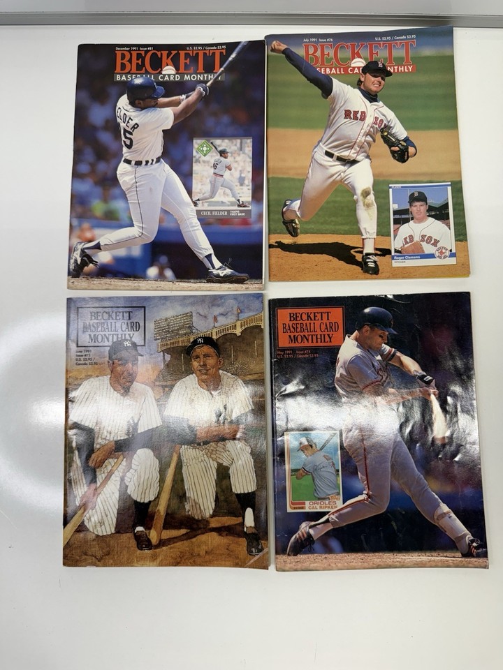 Lot of 13 Vintage Beckett Baseball Card Monthly Magazines 1990s | eBay
