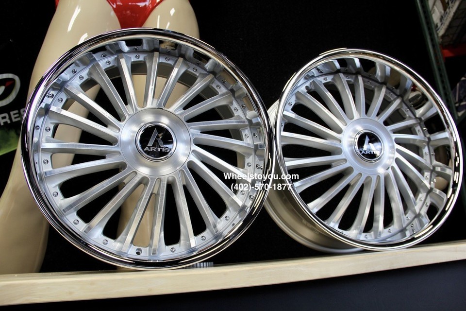New 24" Staggered Artis Forged Floating Cap Wheels Steering Wheel 5x4 ...