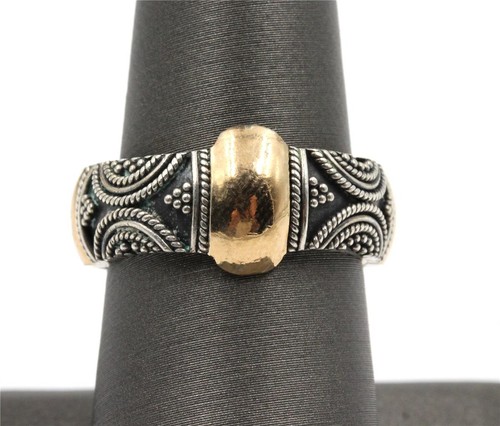 Suarti Ba Bali Sterling Silver & 18K Gold 7mm Wide Size 8.25 Ring | eBay