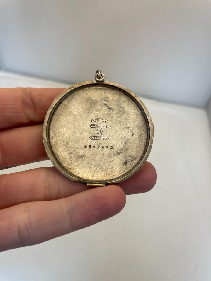 *VINTAGE STERLING SILVER KEYSTONE POCKET WATCH CASE *PENDANT* #VT101 | eBay