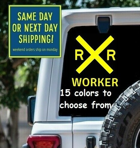 8 Size Railroad Worker Car Window Decal Sticker Macbook Tablet Laptop ...