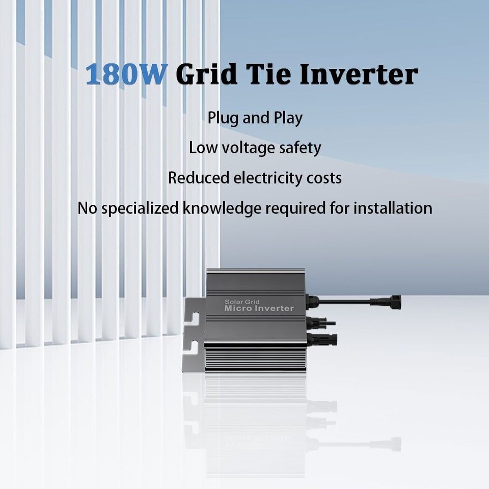 Y&H 180W MPPT Grid Tie Micro Inverter DC16-26V AC110V/220V for 12V ...