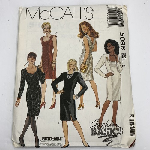 McCall's 5096 Fashion Basic Dress with Sweetheart Neckline Size 8 ...