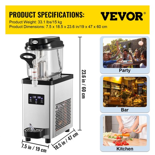 VEVOR Commercial Slush Machine 6L Frozen Drink Daiquiri Slushy Machine ...