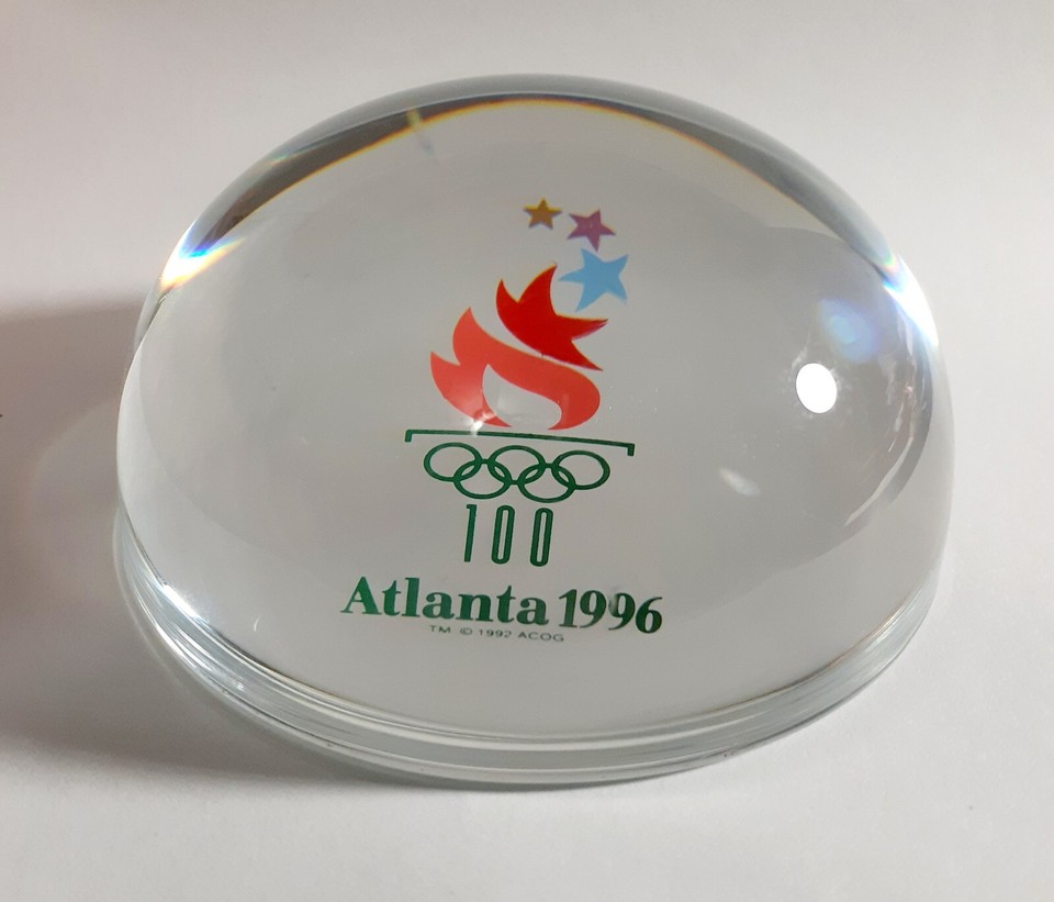 1996 ATLANTA OLYMPIC GAMES TORCH PAPERWEIGHT- 24% FULL LEAD CRYSTAL ...