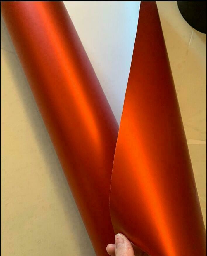 Full Roll 65FT x 5FT Car Red Satin Matte Chrome Vinyl Vehicle Wrap Film ...