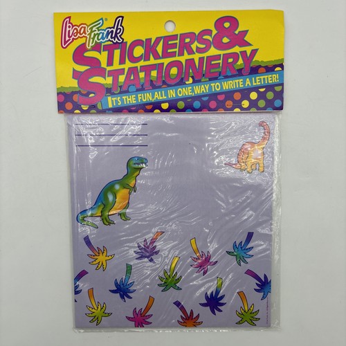 VTG Lisa Frank Dinosaur Stickers And Stationary Set Letter Envelope ...