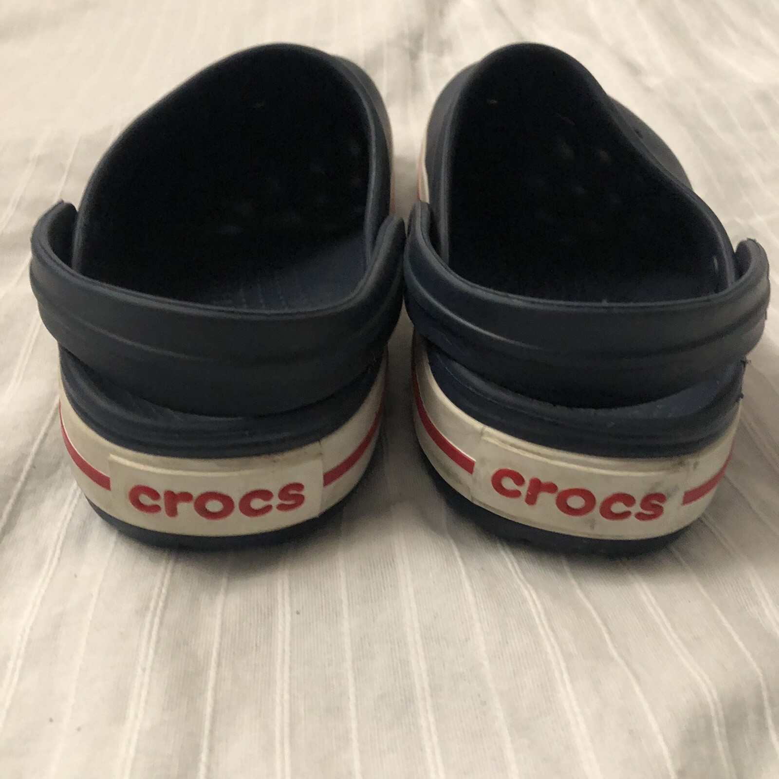 Crocs Navy Blue Red White Trim Crocband Clog Size M7 … - Gem