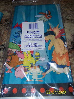 Qty 2 POKEMON Birthday Party Tablecovers 54"x 96" Leak Proof American ...