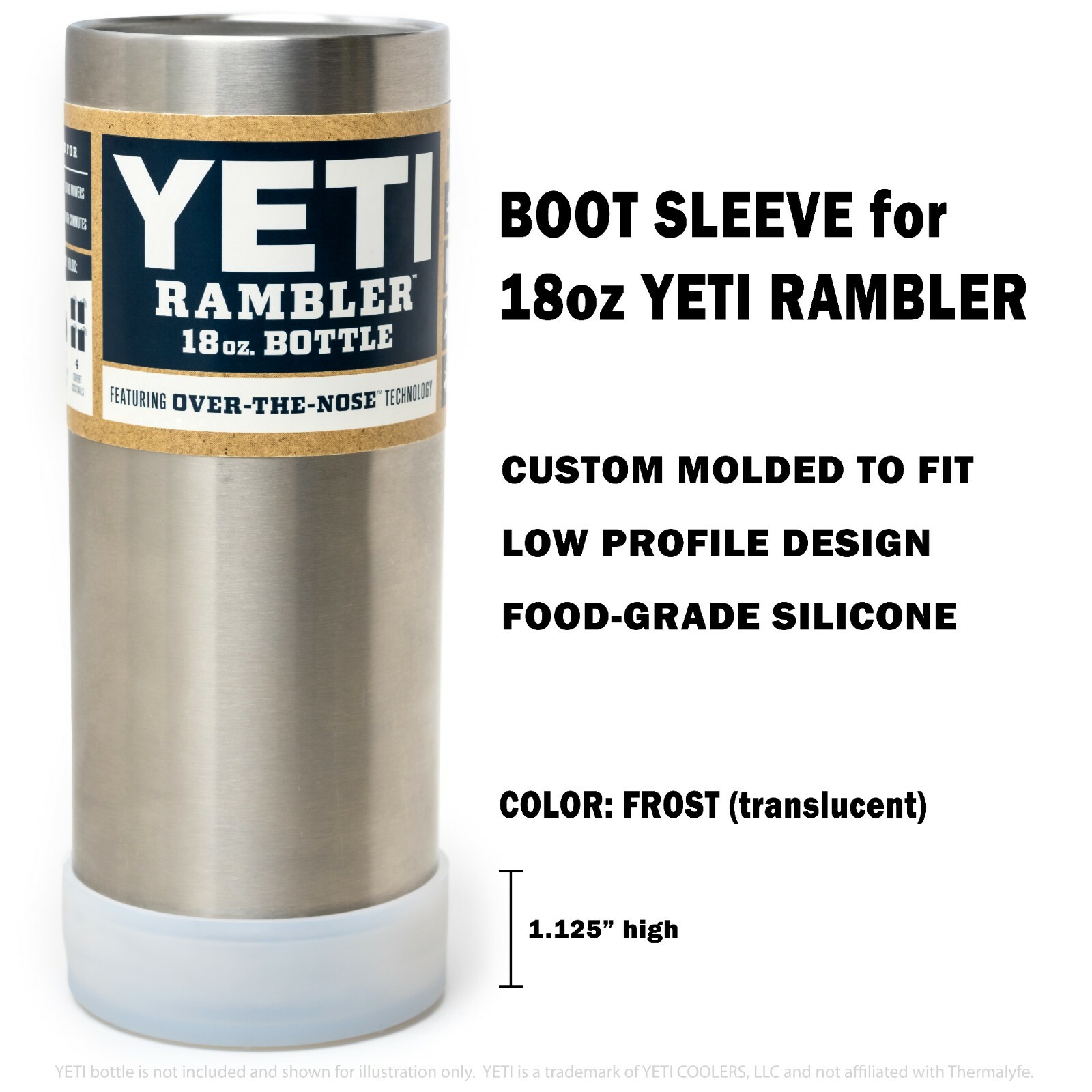 Low Profile Silicone Boot Sleeve Protector for Yeti 18oz Rambler Bottle ...
