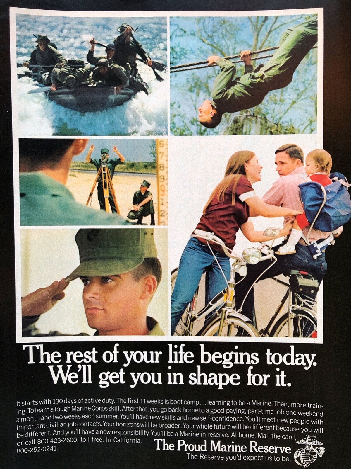 Vintage 1977 Marine Corps USMC recruiting original color ad | eBay