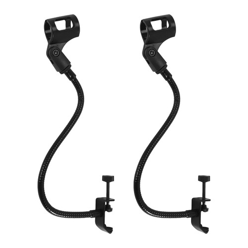 2 Pcs Microphone Adjustable Stand Flexible Gooseneck Desktop Stands ...