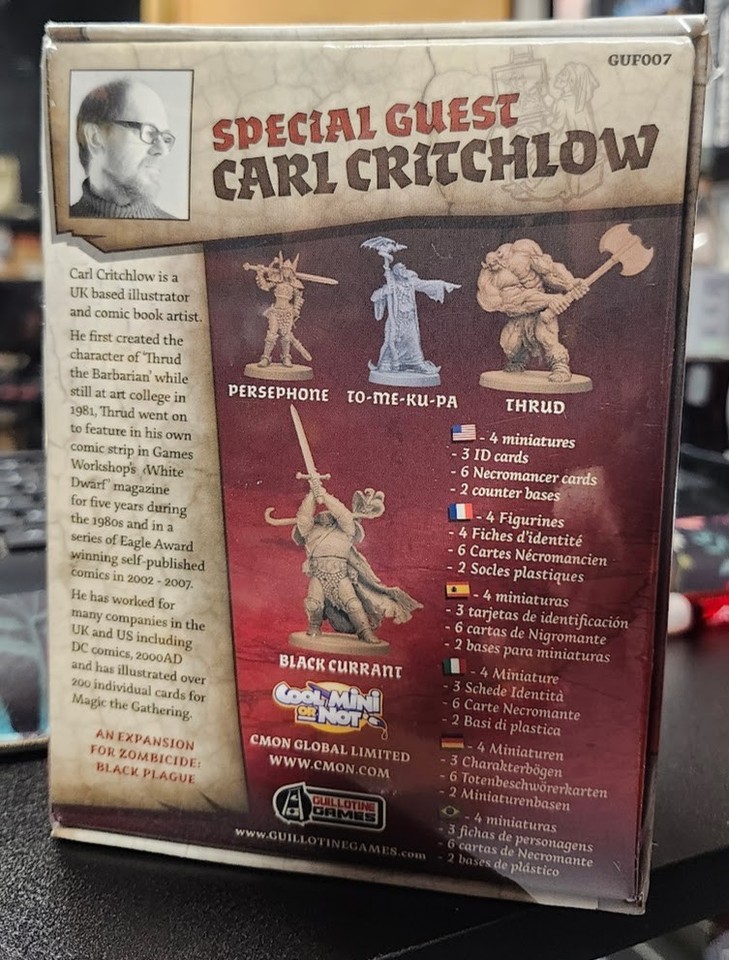 Zombicide: BLack Plague Special Guest Box- Carl Critchlow(2015)-NEW IN ...