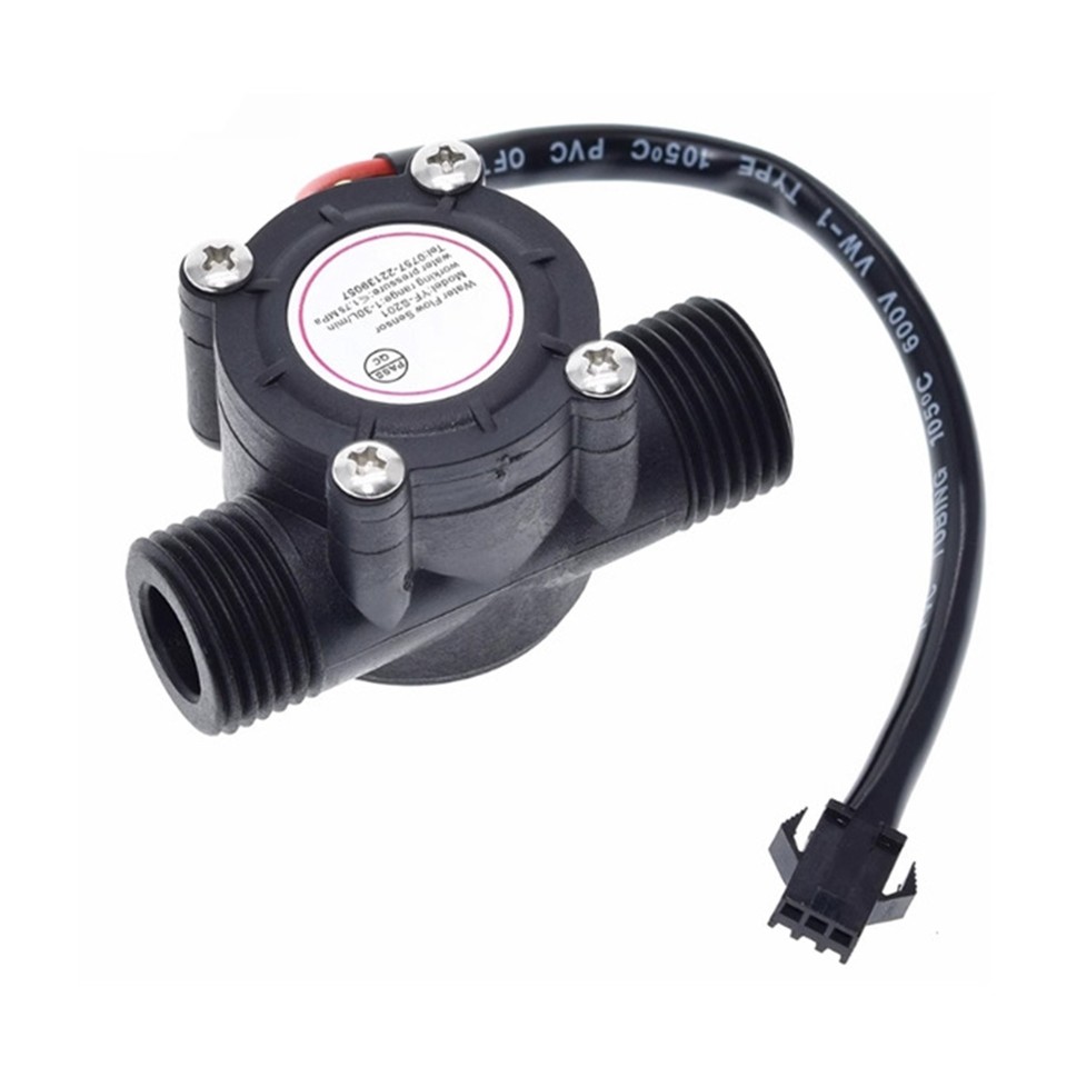 Water Flow Sensor Hall Effect YFS201 518V Flowmeter with G1 Slash 2 ...