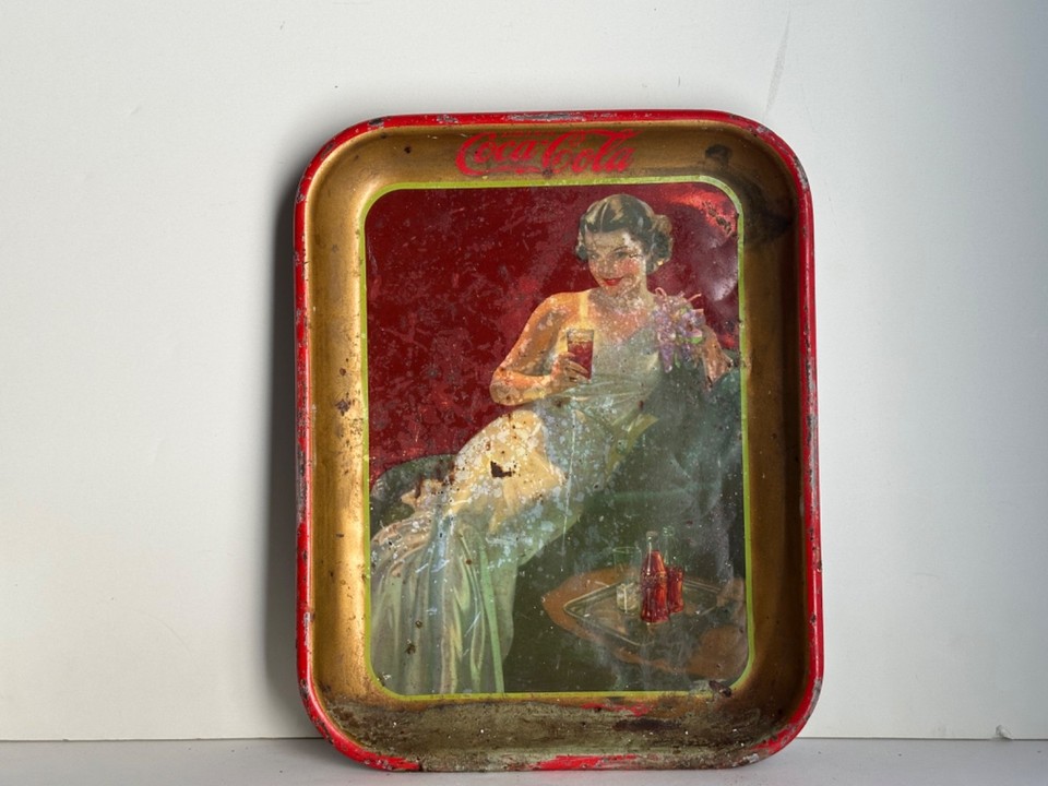 Vintage Original 1930 Coca Cola Serving Tray “Hostess Girl / Lady In ...