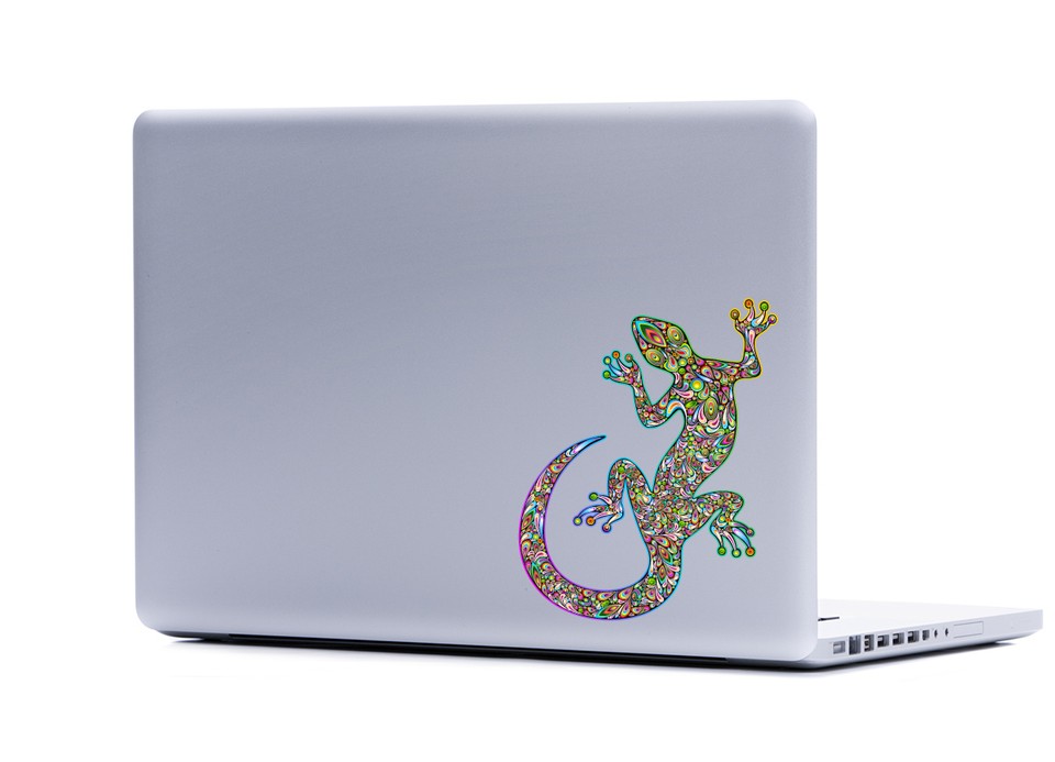 Ornate Gecko Vinyl Laptop or Automotive Art sticker decal computer auto ...