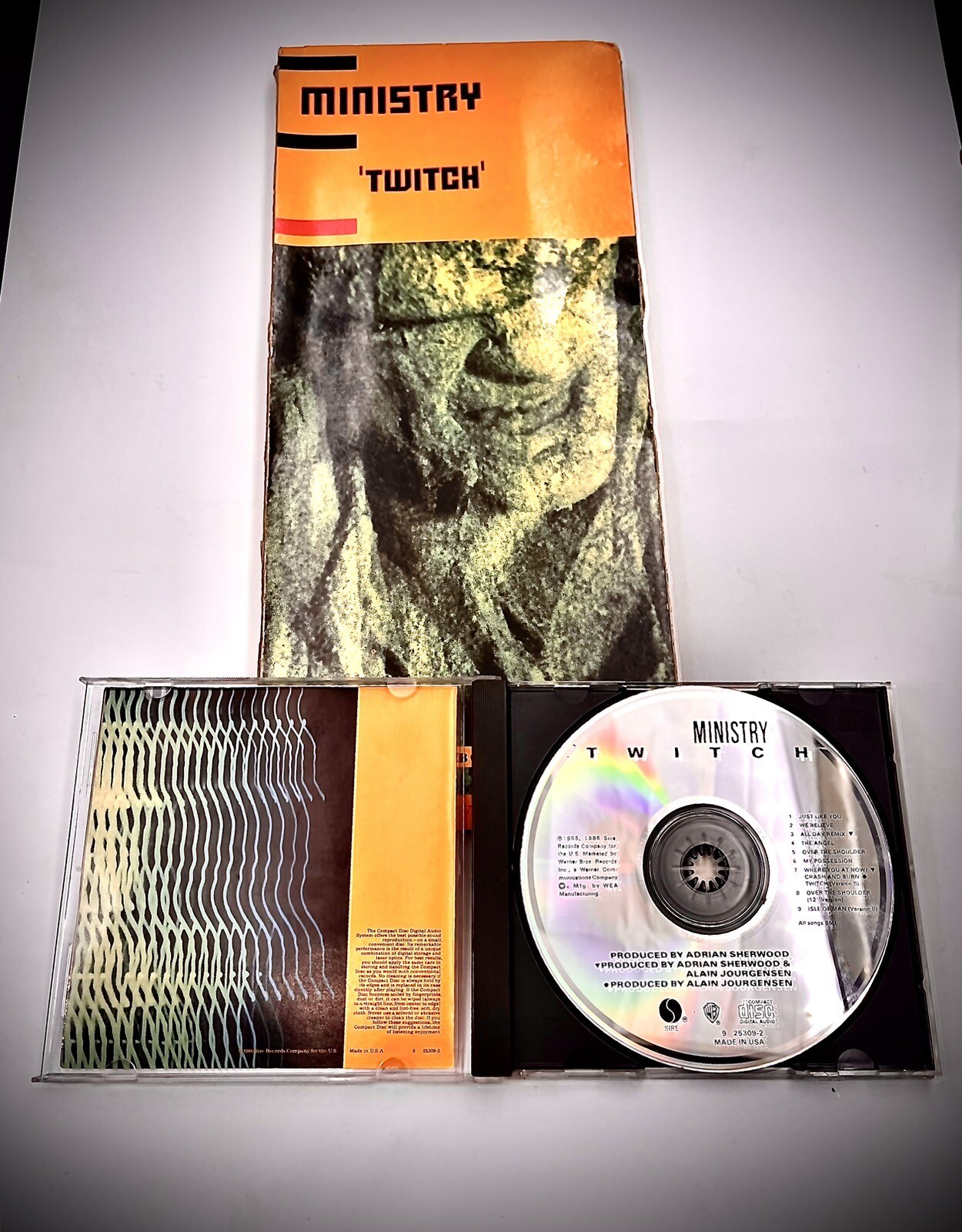 MINISTRY “Twitch” CD w/ CARDBOARD LONG BOX & “Jesus Built My Hotrod” CD ...