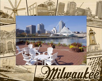 Milwaukee Wisconsin Laser Engraved Wood Picture Frame Landscape (4 x 6 ...
