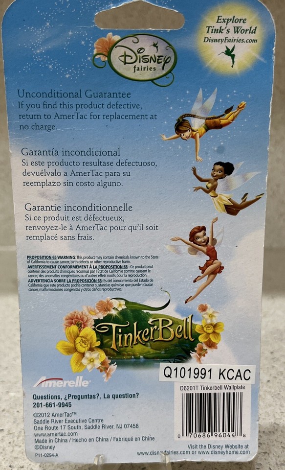 Disney Fairies Tinker Bell Wall Plate /single Light switch sealed Brand ...