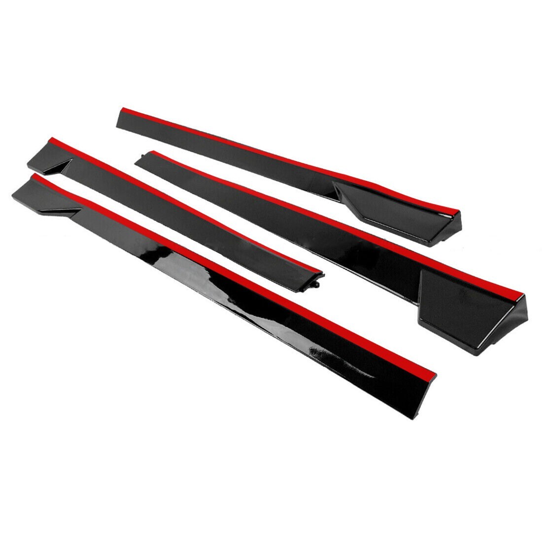 For 2018-2021 Toyota Camry TRD Style Black Red 4PCS Add-on Side Skirt ...