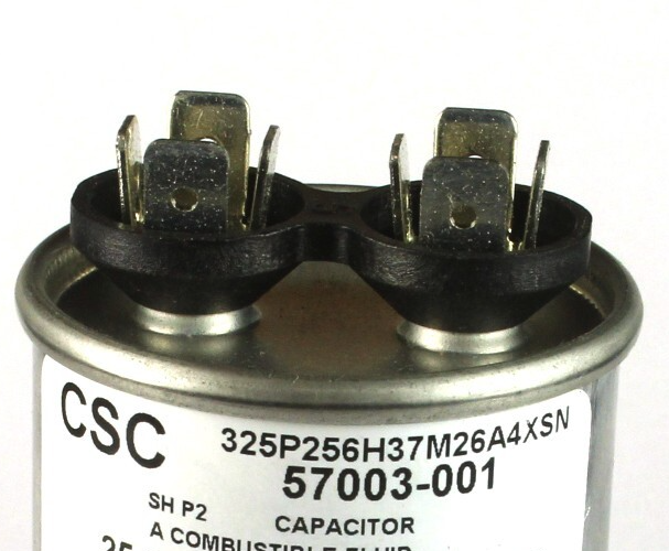 CSC Motor Run Capacitor, 25uF 370VAC, Metal, (3.25 x 1.75) 25MFD, 6% ...