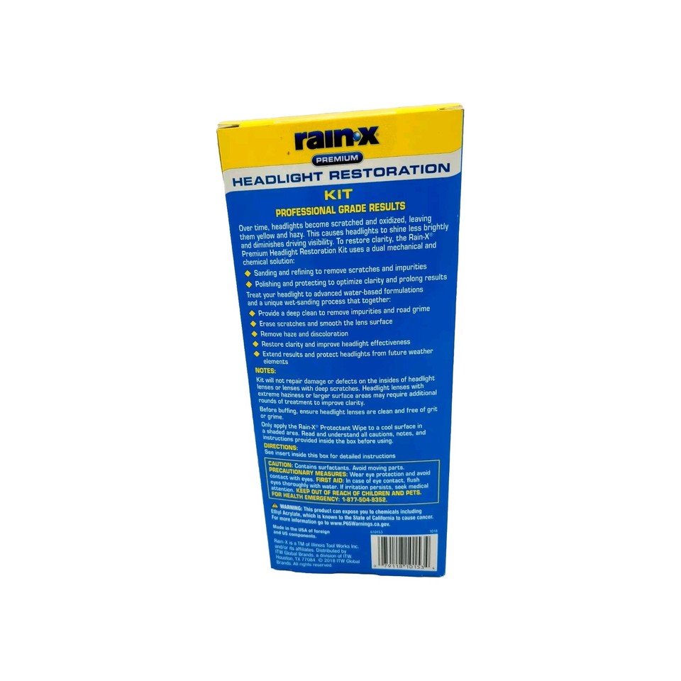 Rain-X PREMIUM HEADLIGHT RESTORATION KIT • PROFESSIONAL GRADE RESULTS Deep Clean | eBay