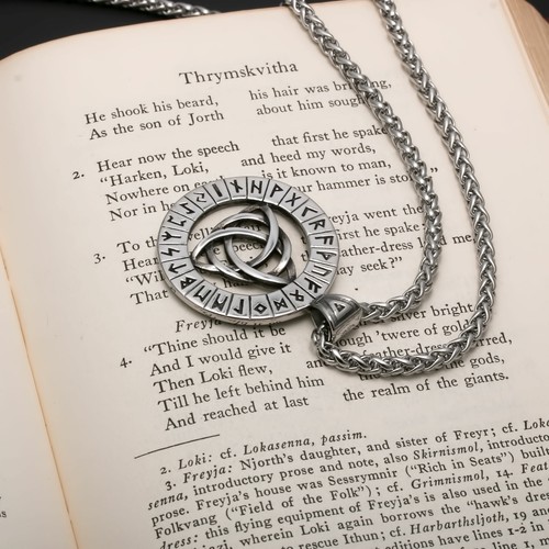Viking Celtic Trinity Knot Rune Medallion Stainless Steel Pendant ...