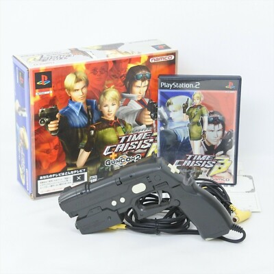 PS2 TIME CRISIS 3 + Gun Controller 2 Boxed Playstation Work for CRT TV ...
