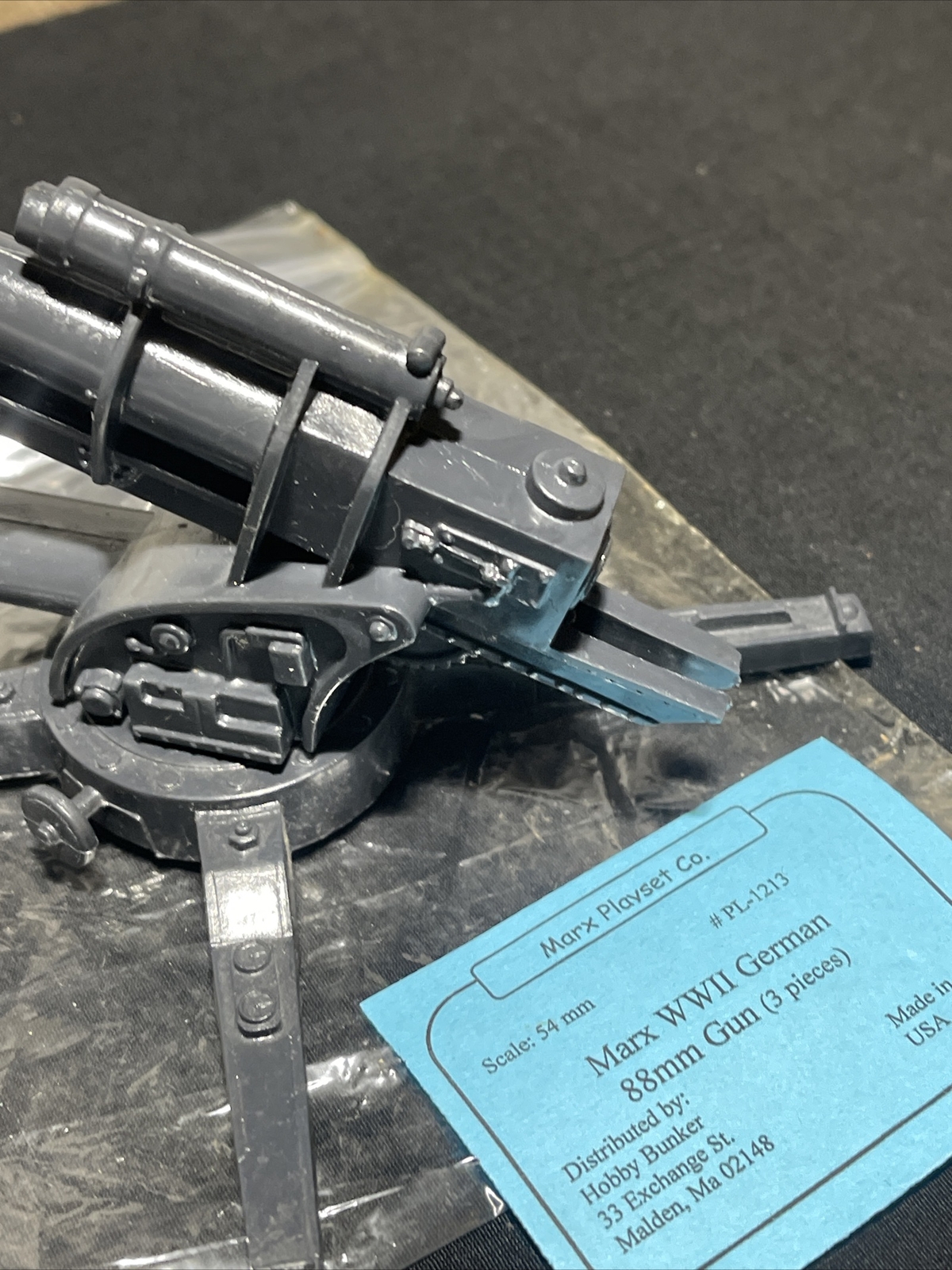 MARX BATTLEGROUND - SHELL FIRING GERMAN 88 MM - DARK GRAY - VG HARD TO ...