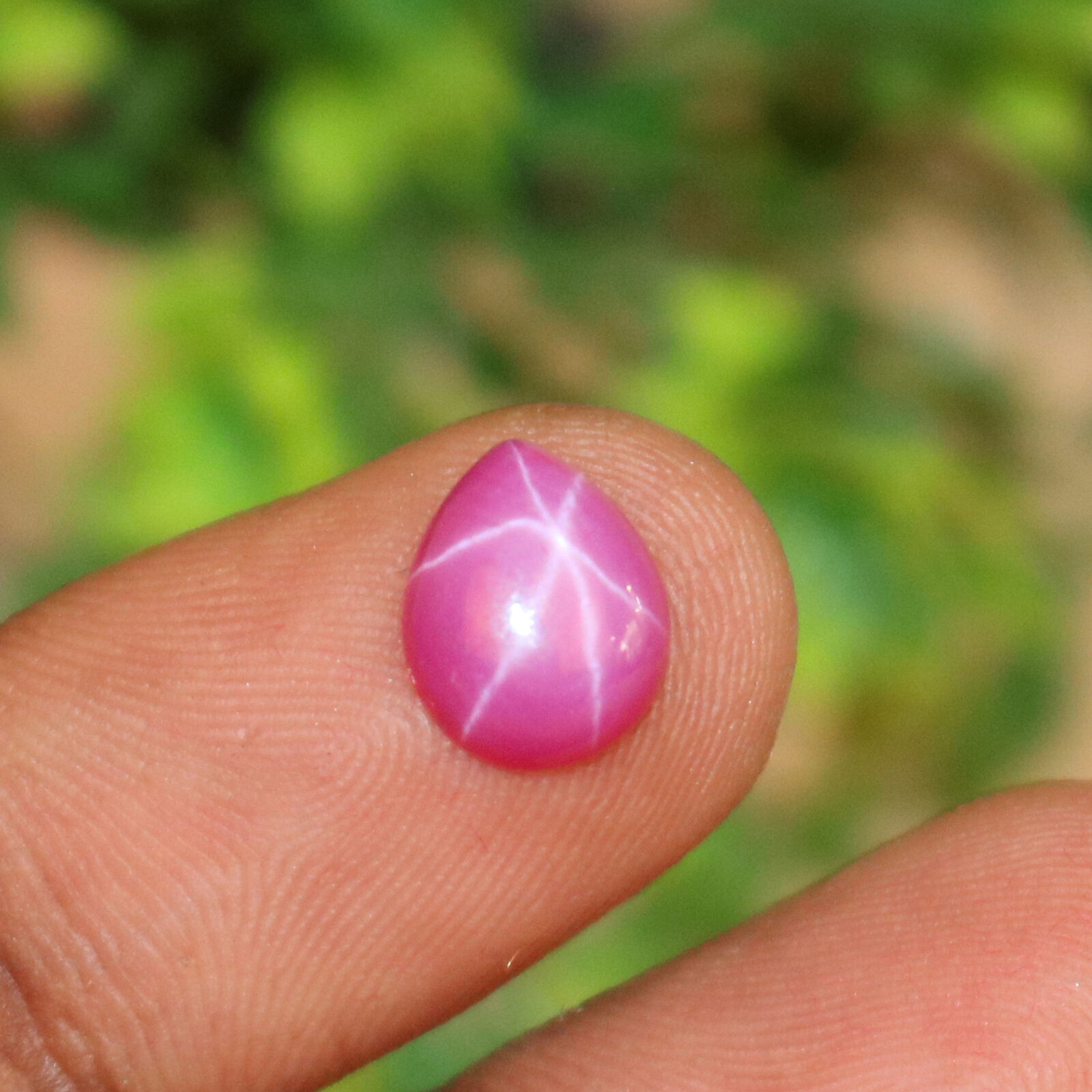 Natural 6 Rays Red Star Ruby 3.7 Ct. Loose Gemstone For Jewelry Making ...