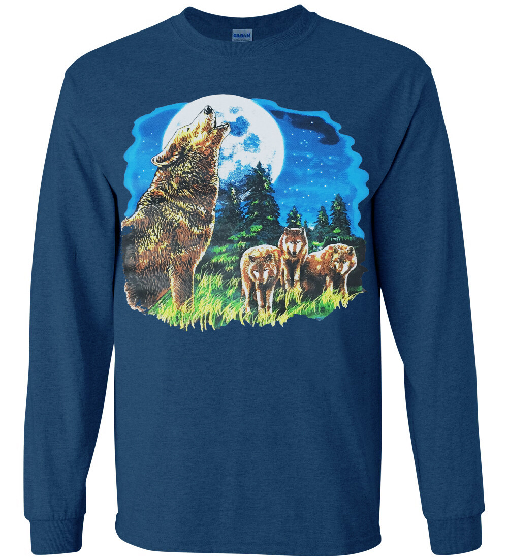 Wolf Shirts Mens Graphic Tees Wolves Wolf Pack Gifts Clothing Long ...
