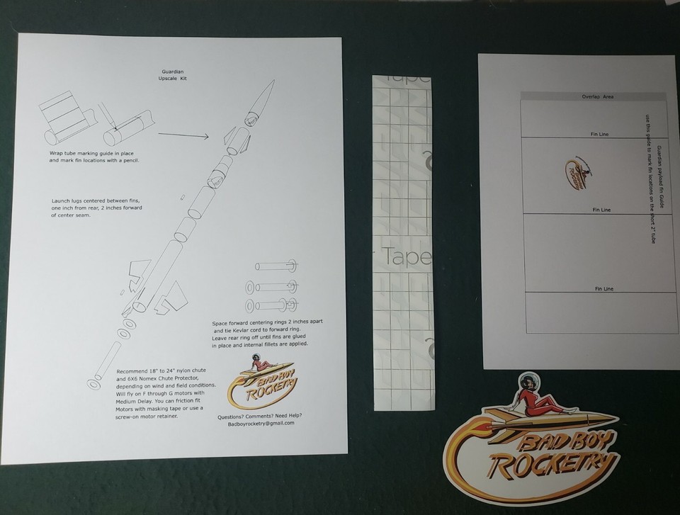 Upscale Guardian Model Rocket Kit With Vinyl decal 37" tall 2.5 dia ...