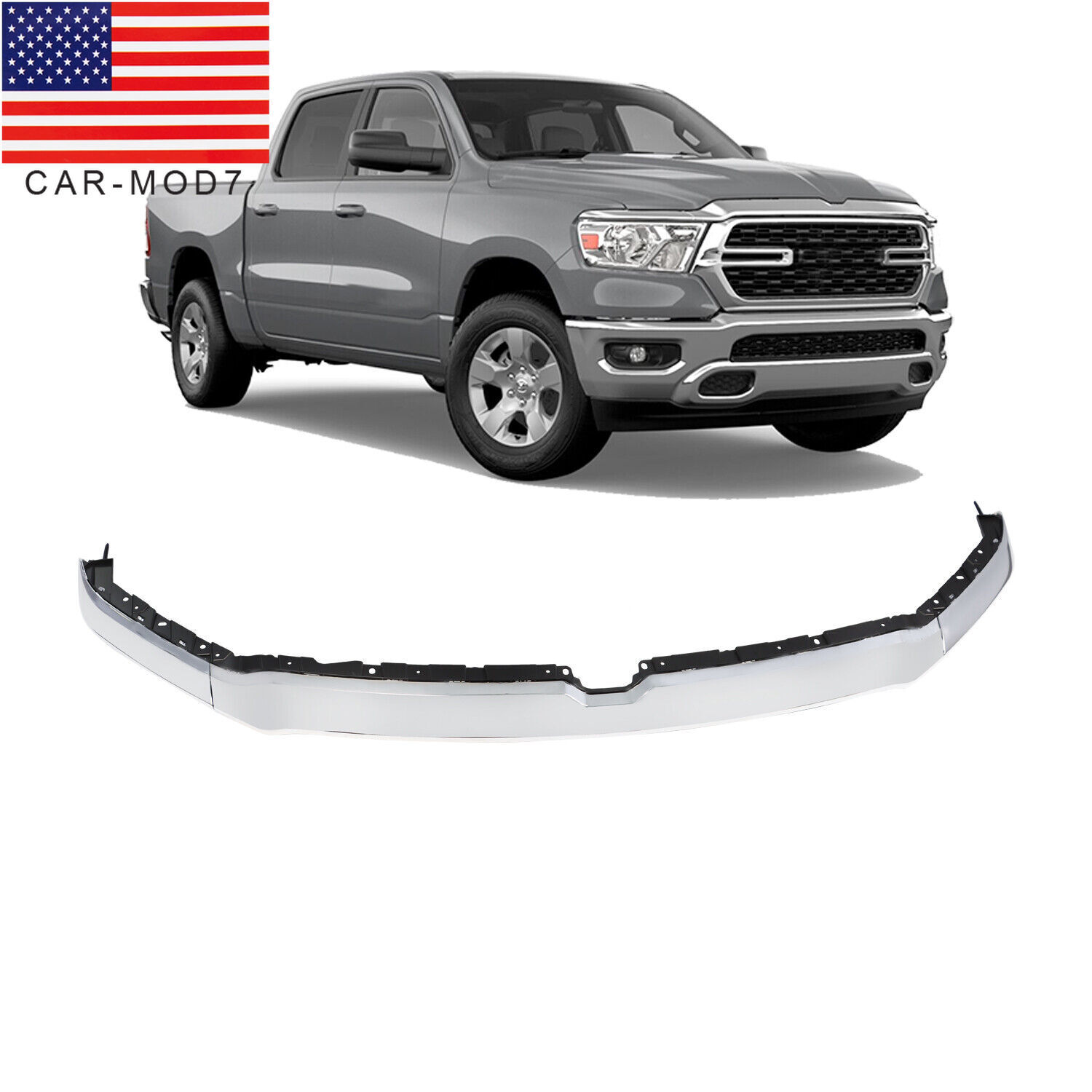 For 2019 2020 2021 Ram 1500 Upper Trim Molding Grille Applique Chrome ...