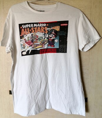 Men's Medium Size White T-Shirt Difuzed Super Nintendo Super Mario All ...