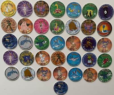 Vintage, Rare Cheetos , Lays Pokemon Tazo 4. Lot of 36! Tazos,Caps,Pogs ...
