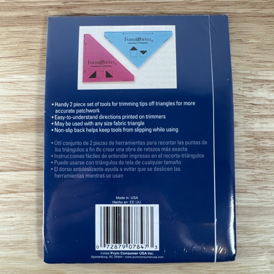 Fons & Porter Triangle Trimmers R7847- 2 Piece w/ Instructions ...