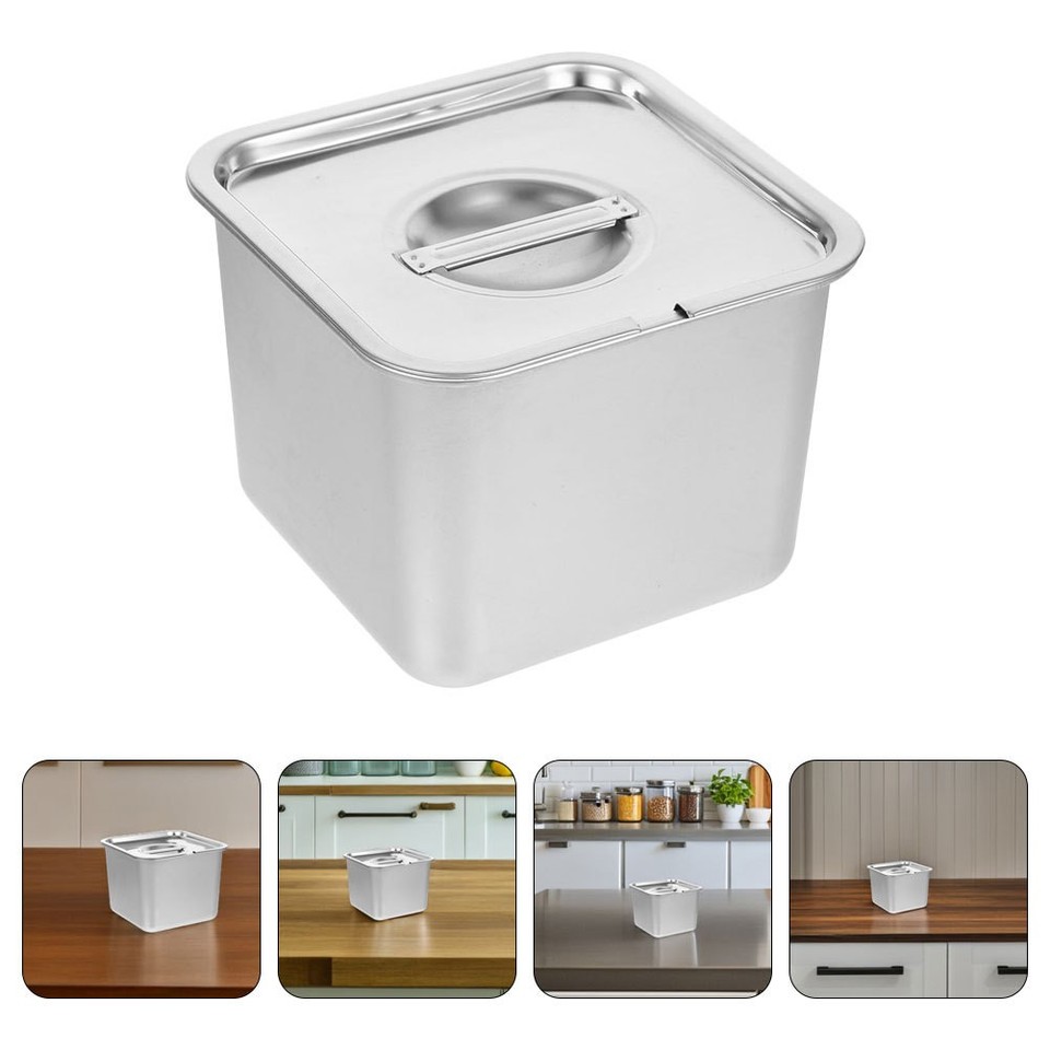 Ice Cream Container with Lid: Stainless Steel Freezer Tub for Homemade ...