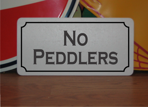 NO PEDDLERS Metal Sign | eBay
