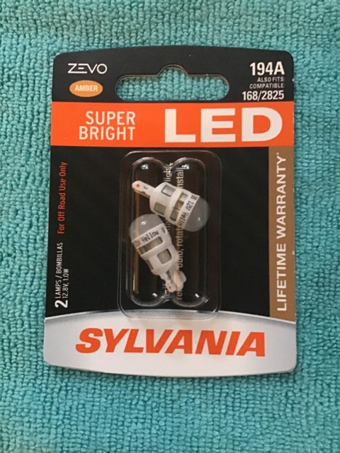 SYLVANIA ZEVO LED Light 194A Amber 2 Bulbs Also Fits - 168a / 2825a for ...