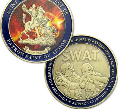 US SWAT Police challenge coin law enforcement St George Blue lives ...