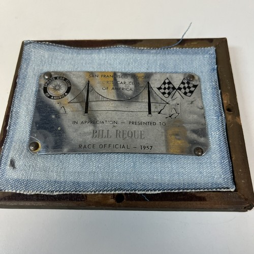 1957 San Francisco region sports car club of America plaque Race ...