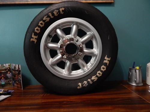 MG Midget, Sprite 13x5in Minilite Knockoff Wheels with Racing Slicks(4 ...