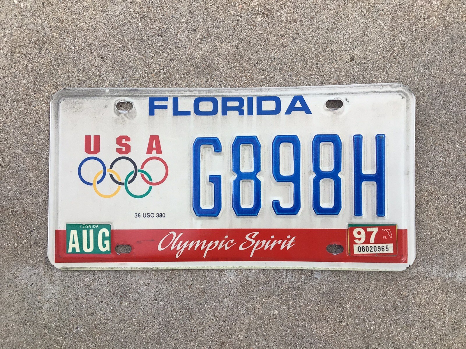 FLORIDA - OLYMPIC SPIRIT - LICENSE PLATE - USA | eBay