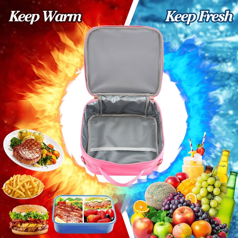 Preppy Initial Bow Mouse Lunch Bag Kids Insulated Lunch Box Gifts for ...