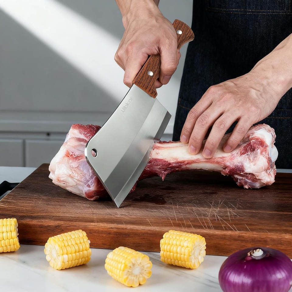Meat Cleaver Butcher Knife Heavy Duty Bone Chopper Axe for Kitchen 6 ...