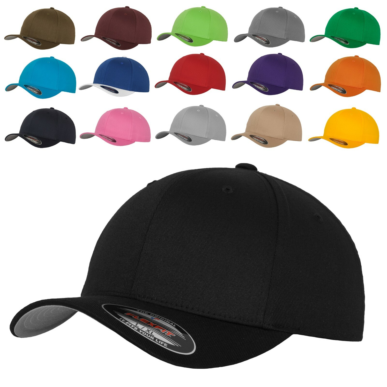 Original FLEXFIT® Basecap Baseball Cap Mütze Kappe Wooly Combed 6277 | eBay