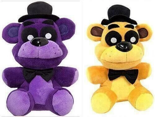 2PCS NEW FNAF Five Nights at Freddys PURPLE Shadow and GOLD Bears Doll ...