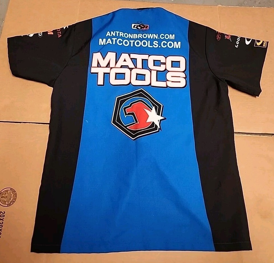 Signed -NHRA Antron Brown CREW Shirt MATCO ARMY Top Fuel NITRO Dragster ...