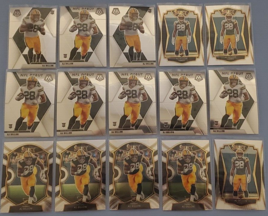 2020 Select, Mosaic, Absolute+ 30x Rookie Card Lot A.J. DILLON ...